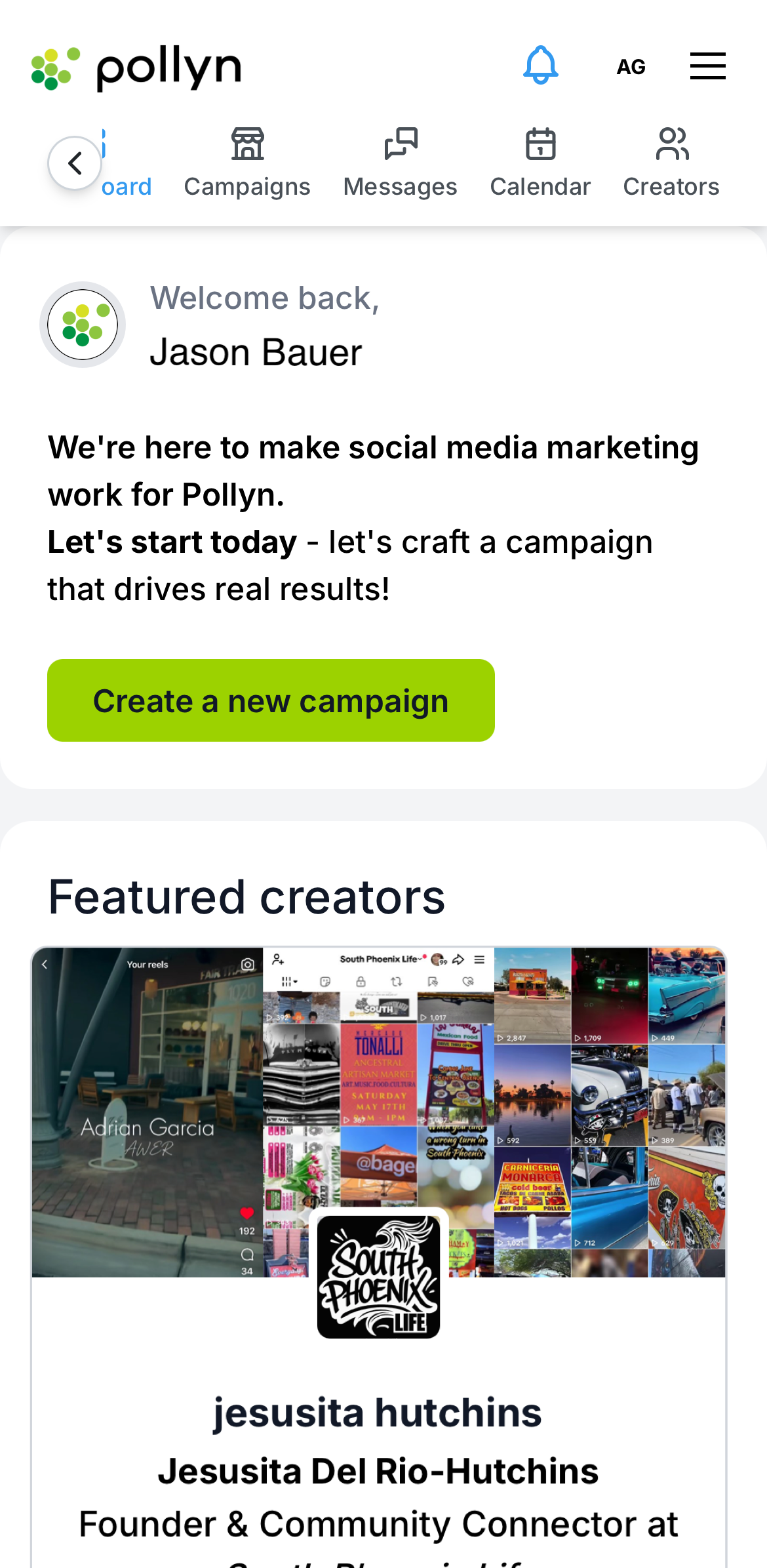 Phoenix Local Business Marketing Platform | Connect with Content Creators | Pollyn